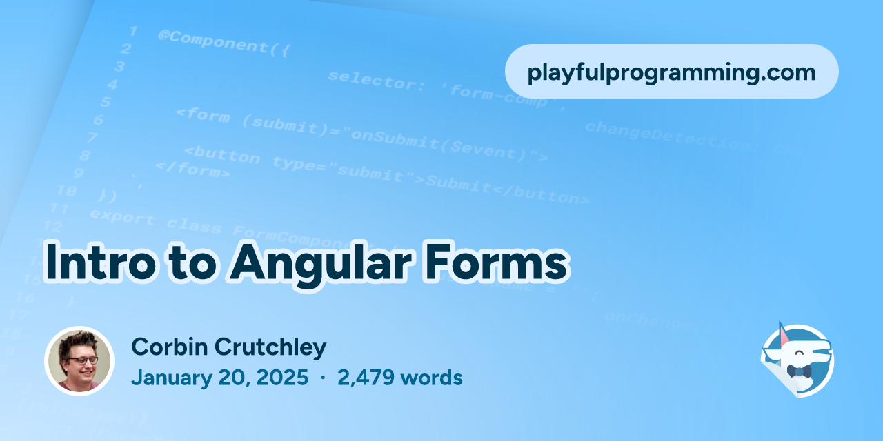 Intro to Angular Forms | Playful Programming