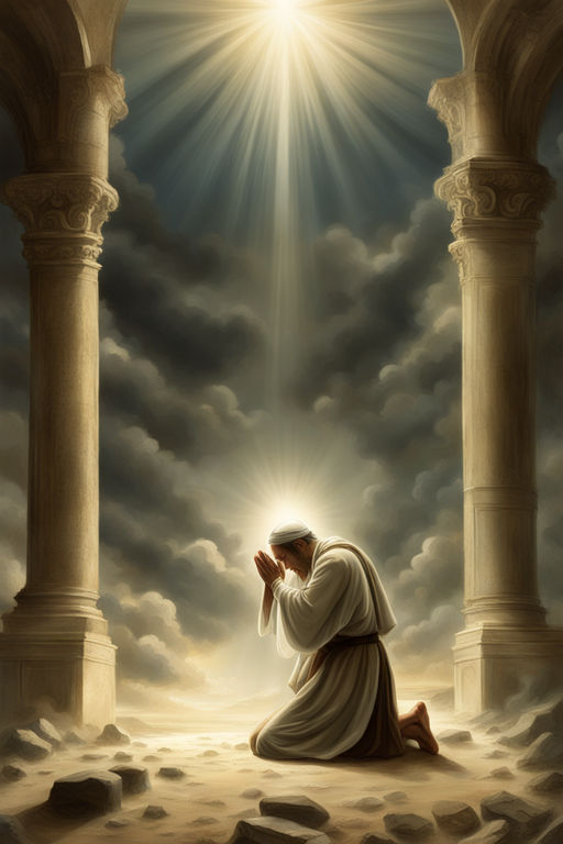 Enoch praying kneeling to GOD by Historia Biblica - Playground