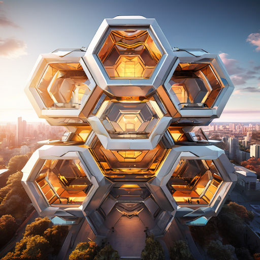 Top view of hexagonal building by Jheanrhise Hinggo - Playground