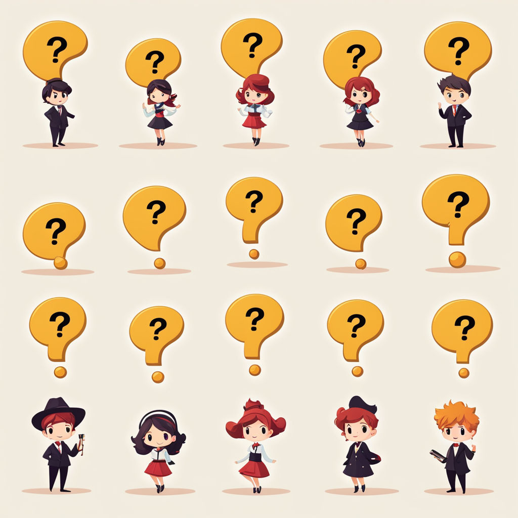 Cute character images and question marks that make you look ... by 도매니져 ...