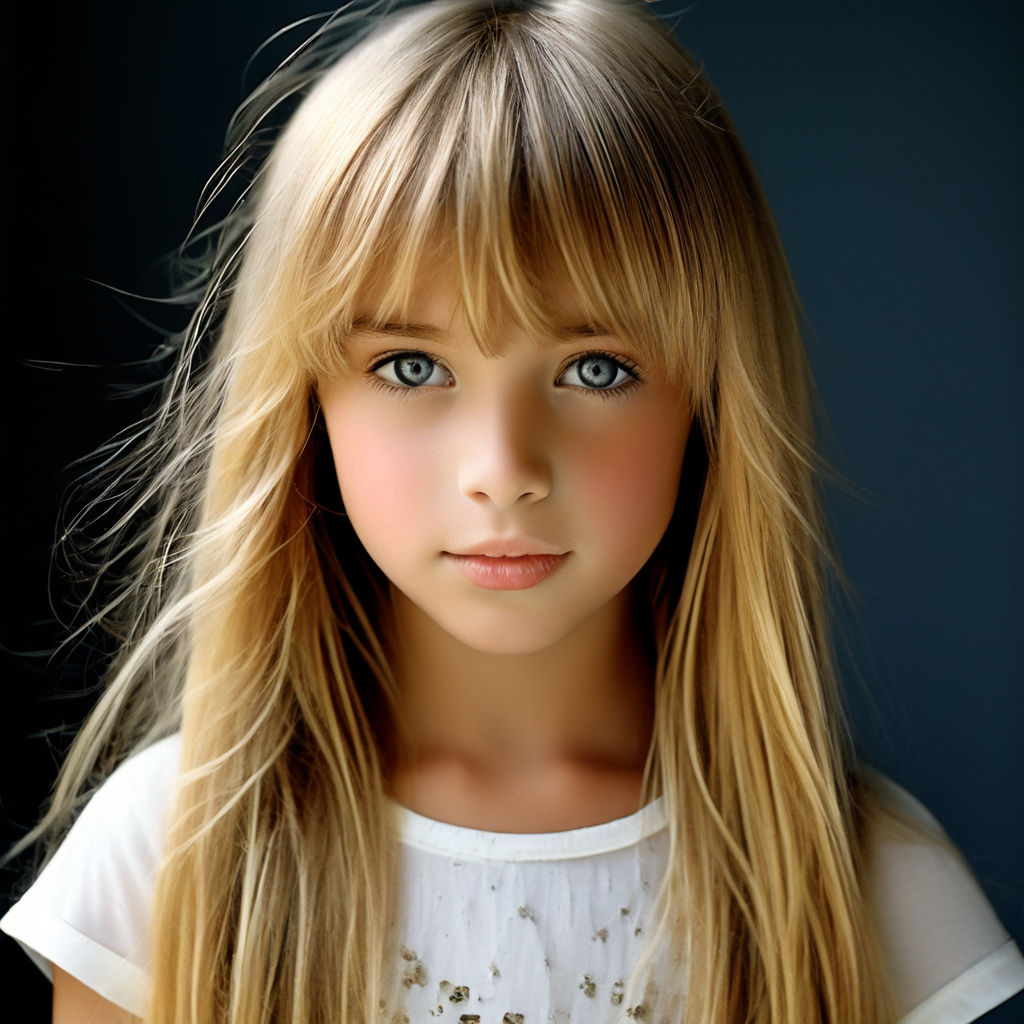 prettty 10 year old girl long straight blonde hair bangs by martin scarratt - Playground
