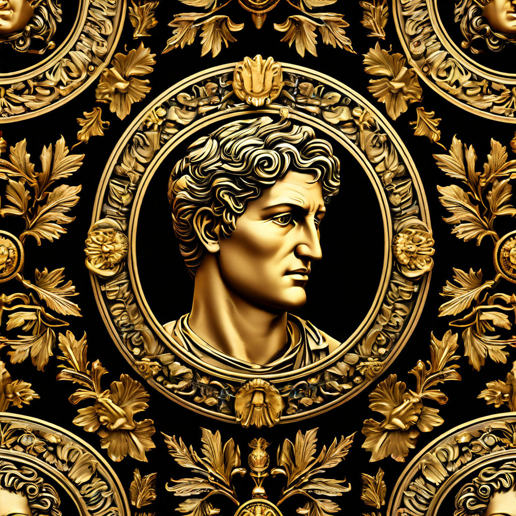 SEAMLESS REPEATING PATTERNS OF GOLDEN MEDALS WITH THE HEAD O... by ...