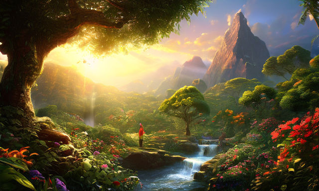 Give me a good picture of the garden of Eden by Efra San - Playground