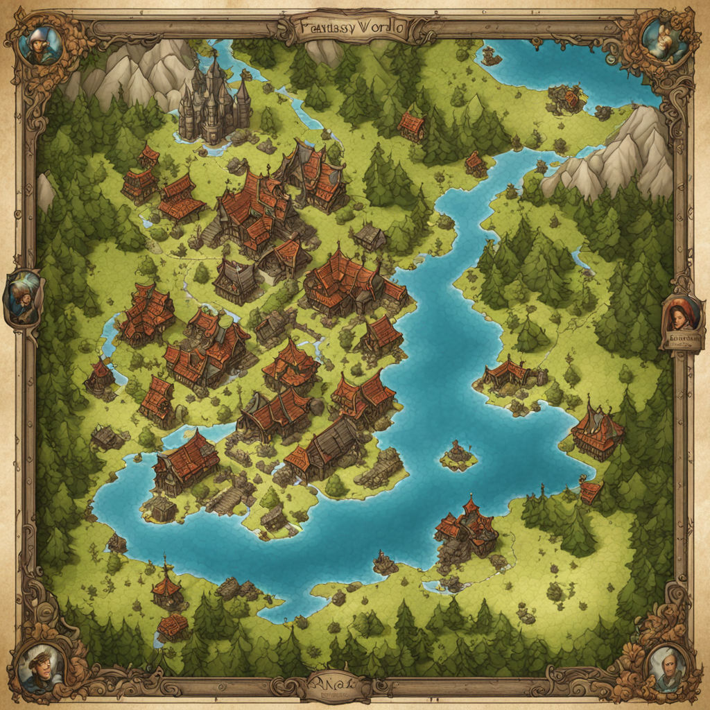 A fantasy world traditional map for RPG by Marcin Estkowski - Playground