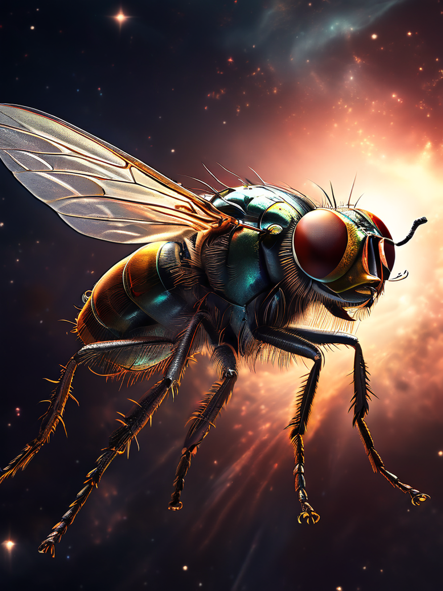 A giant fly in space by gerald gribbon - Playground