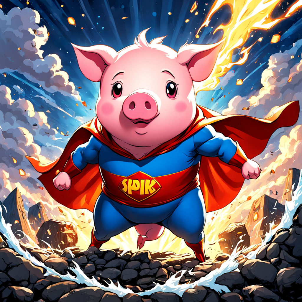 Super pig picture for front page of a comic ( put a name to ... by ...