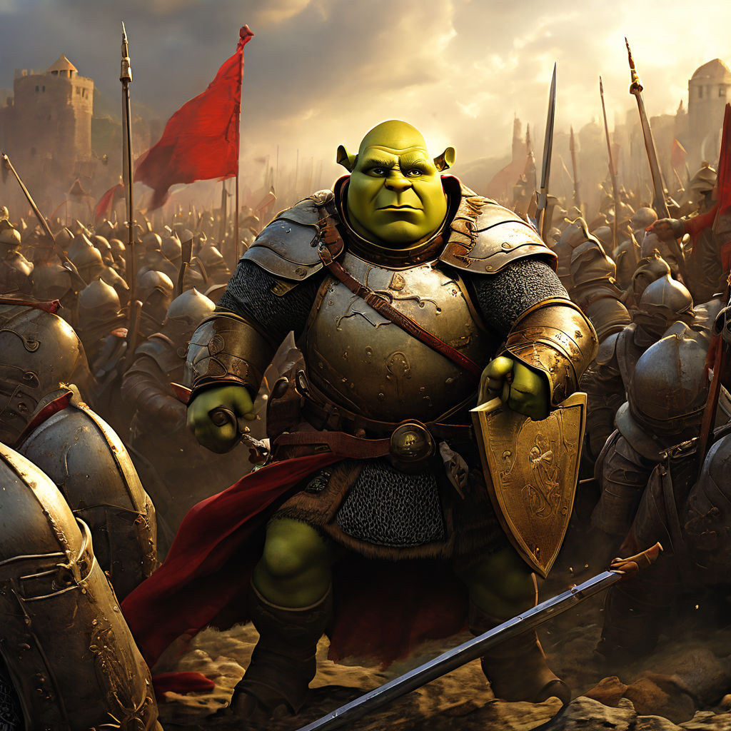 Painting of Shrek leading Serbian army in the battle of Koso... by ...