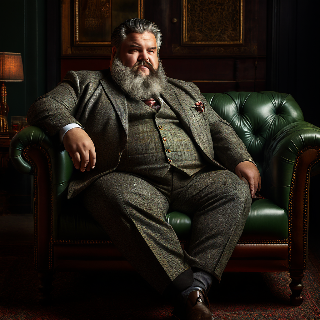 Full body. chubby burly bulky big-bellied fat-faced older be... by Jack ...