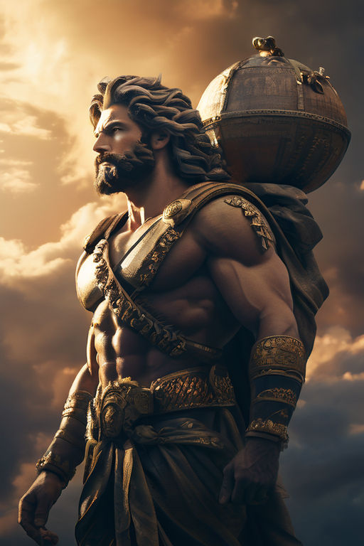 Greek god Atlas carrying the world on his shoulders by Fast Art Web ...