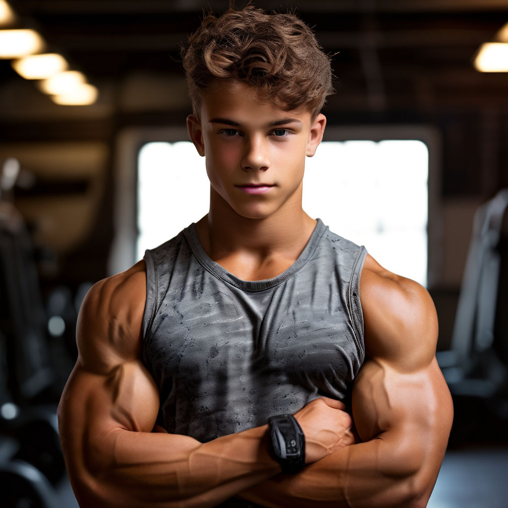 teen boy with defined 8 pack abs and massive muscles fl... by Roblox ...