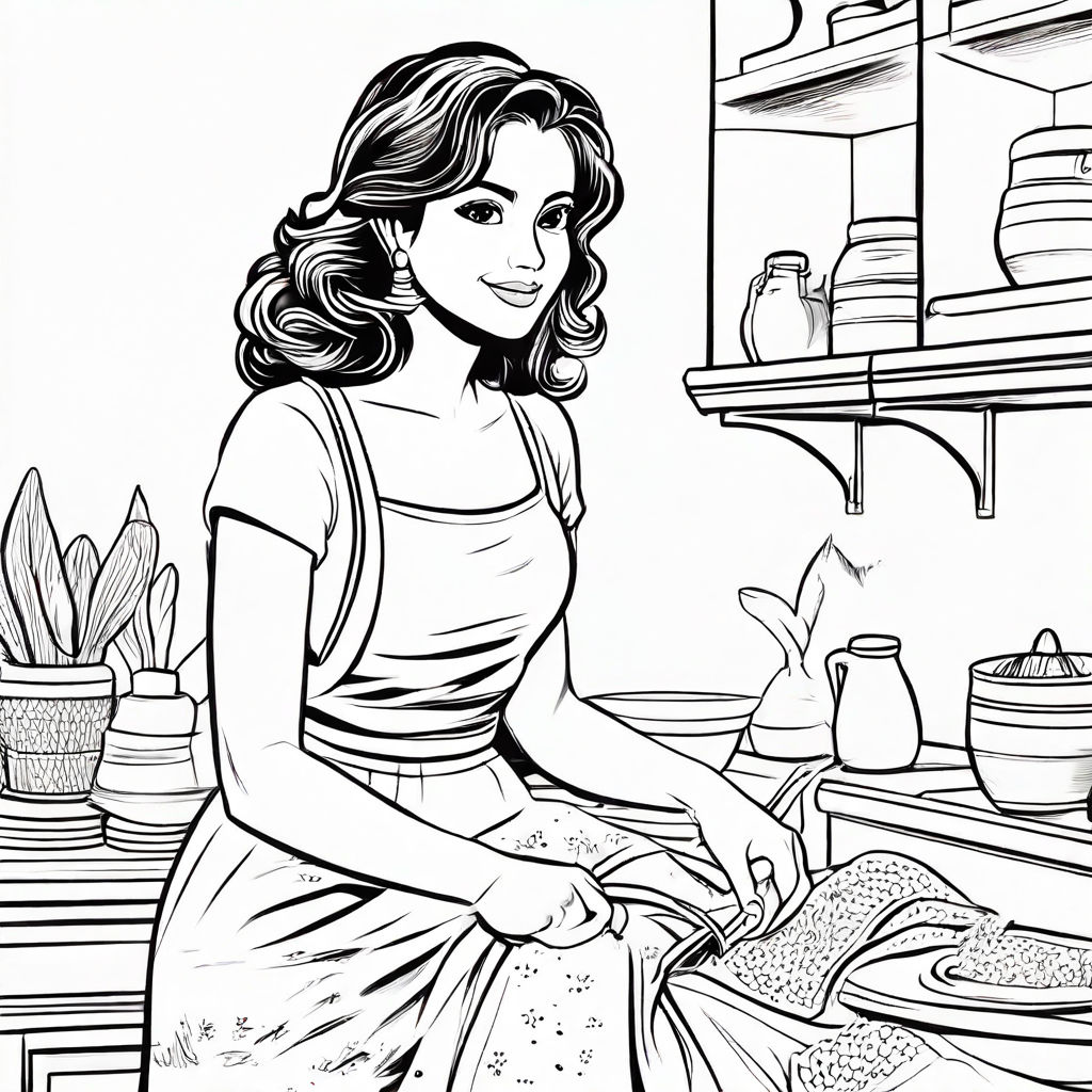 A cute spanish woman for coloring page by บุญเกื้อ ทานศีลภาวนา - Playground
