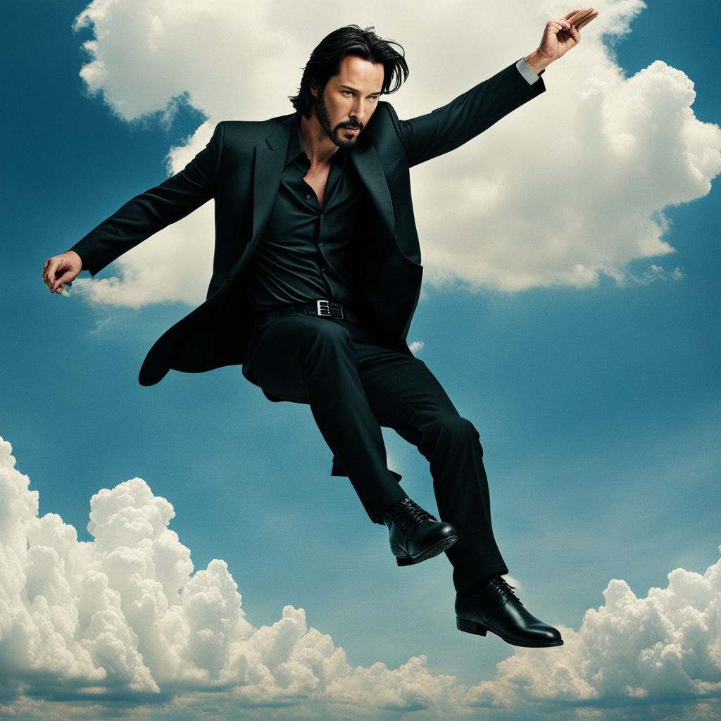 A ultra realistic film grain unsettling photo of keanu reeve... by ...