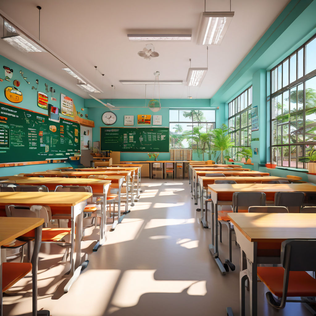 A modern clean high school classroom interior in the Philipp... by lala ...