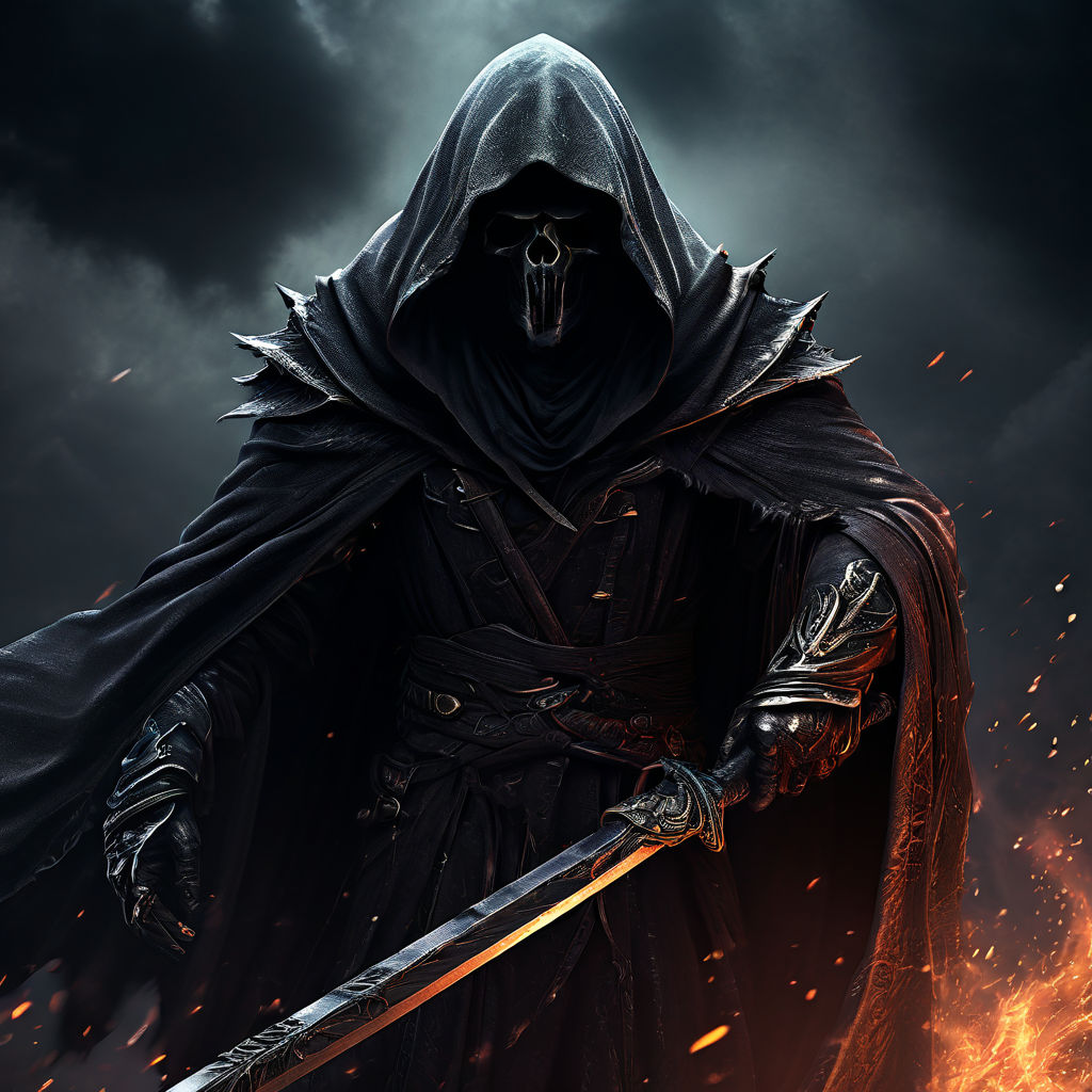 Reaper with a scythe in a black cloak by Саша Рищук - Playground
