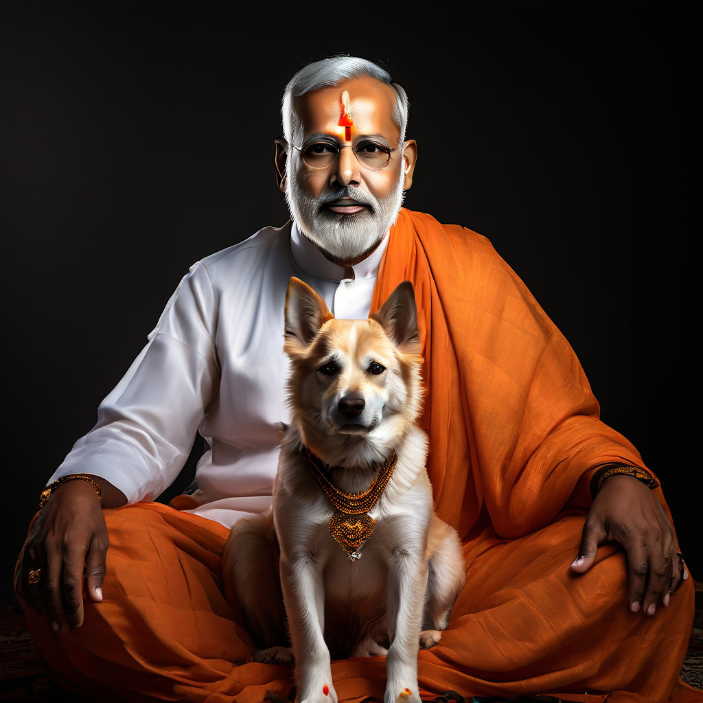 Generate image of modi ji sitted on Dog by Shubham Chauhan - Playground