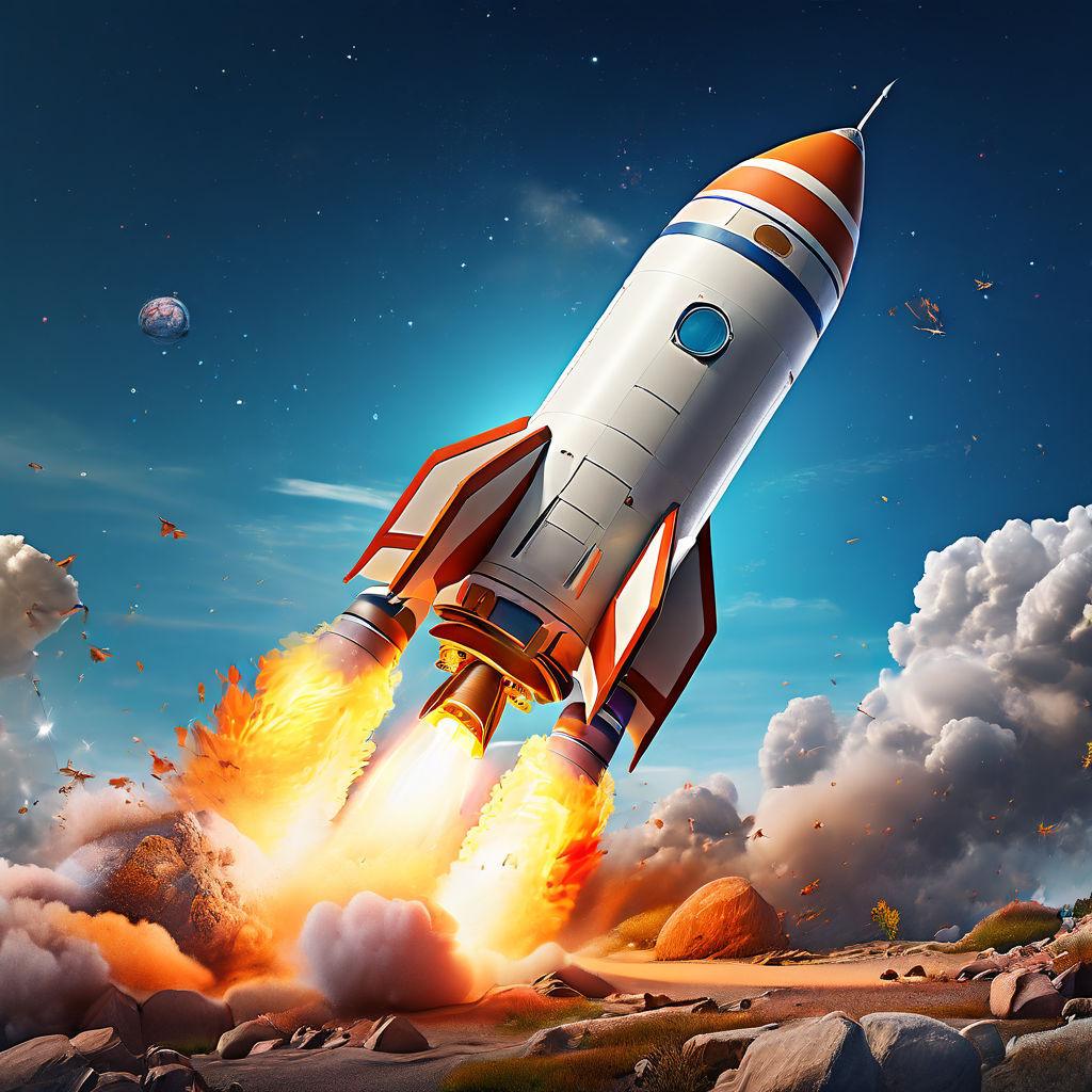 Create an email image featuring a rocket ship blasting off by Trippy ...