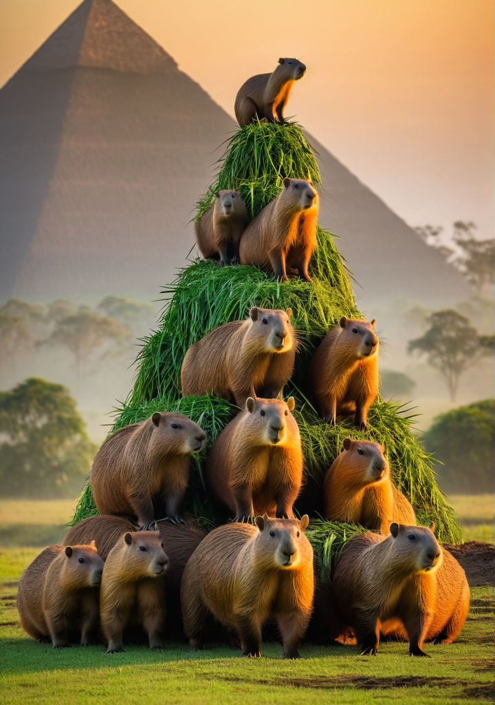 A towering stack of capybaras by Нико Какубава - Playground