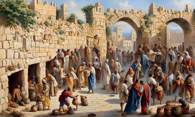 Extremely detailed image of the city gate of biblical Canaan... by ...