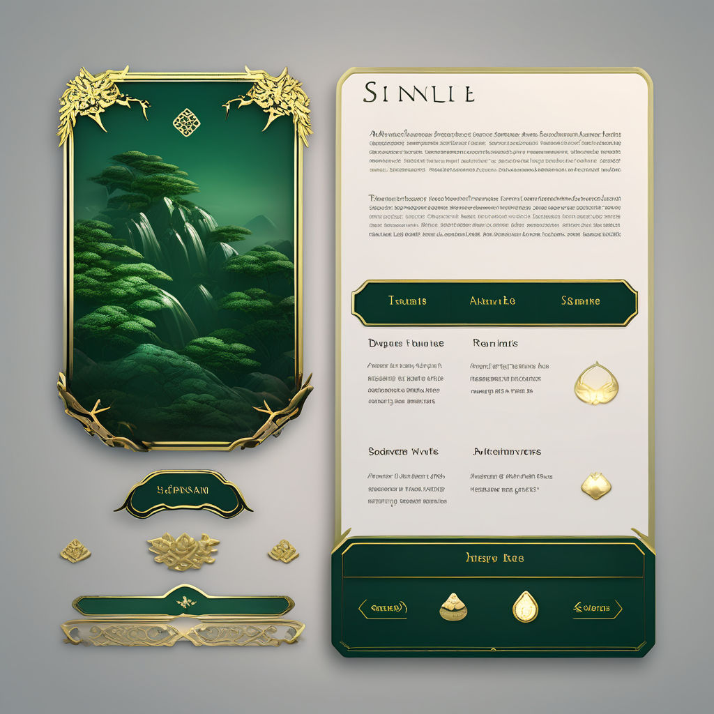 Generate a captivating game UI for a Xianxia-inspired text a... by Sany ...