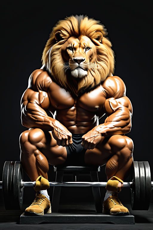 Lion bodybuilder by Yu_ya - Playground