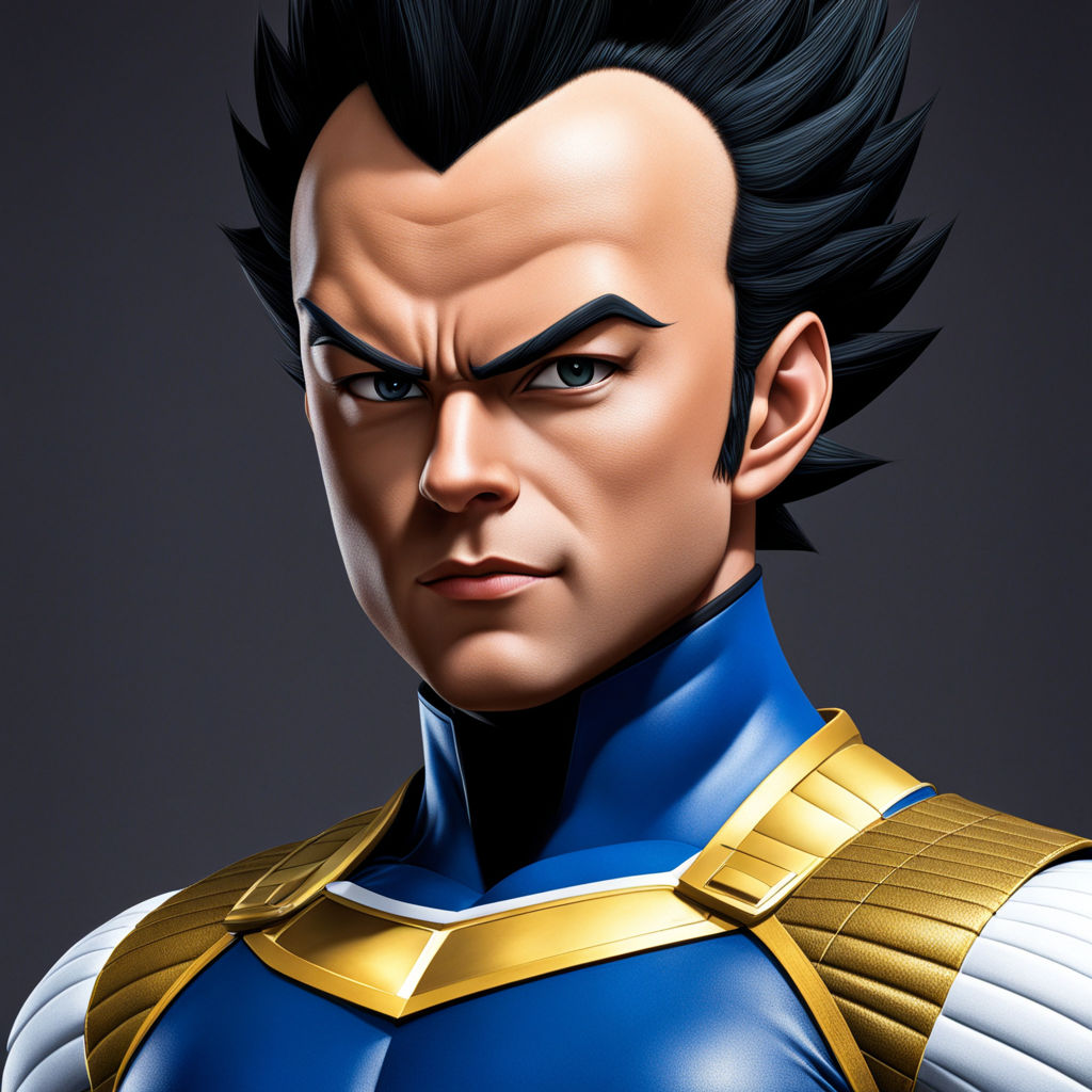 Create a realistic image of the character Vegeta by Lukas Triane ...