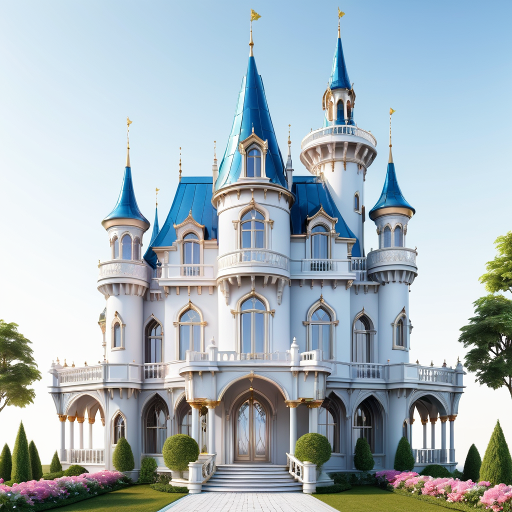 A beautiful fairy tale palace for a princess front view righ... by Alex ...