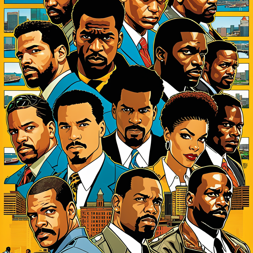 90's comic style THE WIRE top view of Baltimore gang poster by cuzz ...