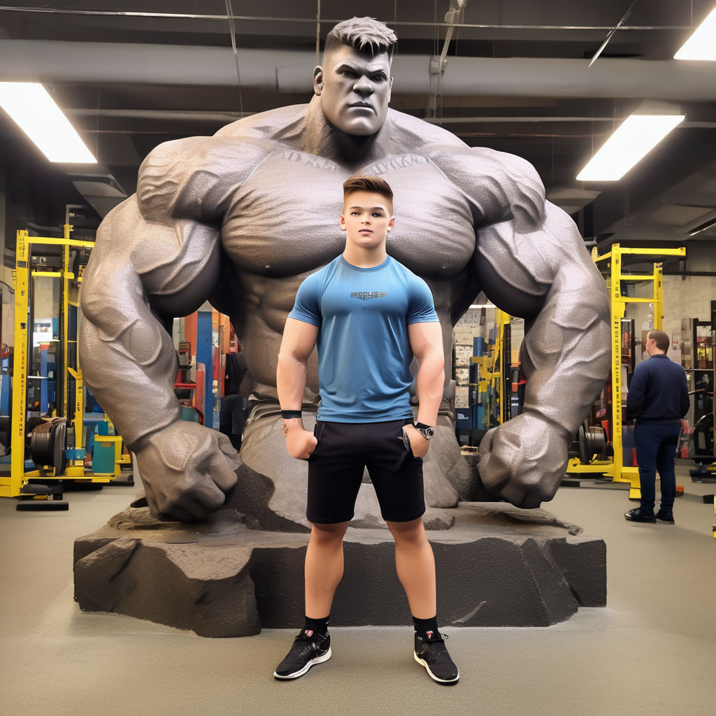 Giant young teenage bodybuilder by Joel Beck - Playground