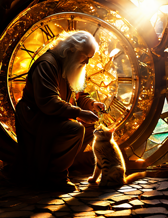 Father Time and his Cat by The Kiwi Bassman - Playground