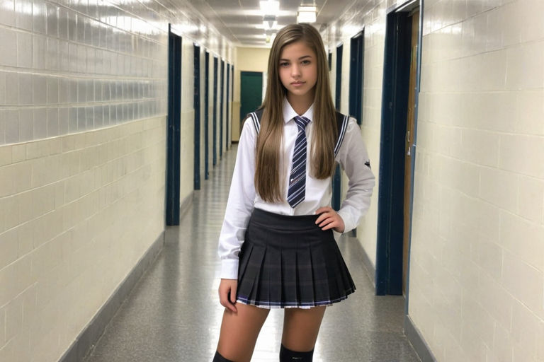 Photo of a 16-year-old girl in schoolgirl clothes by Alicia - Playground