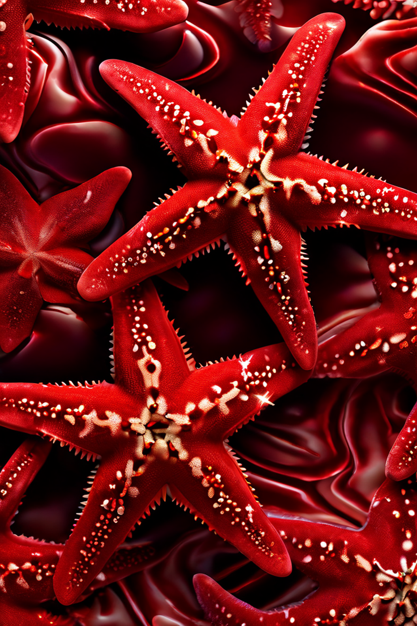 Little red sea stars by Barbara Treen - Playground