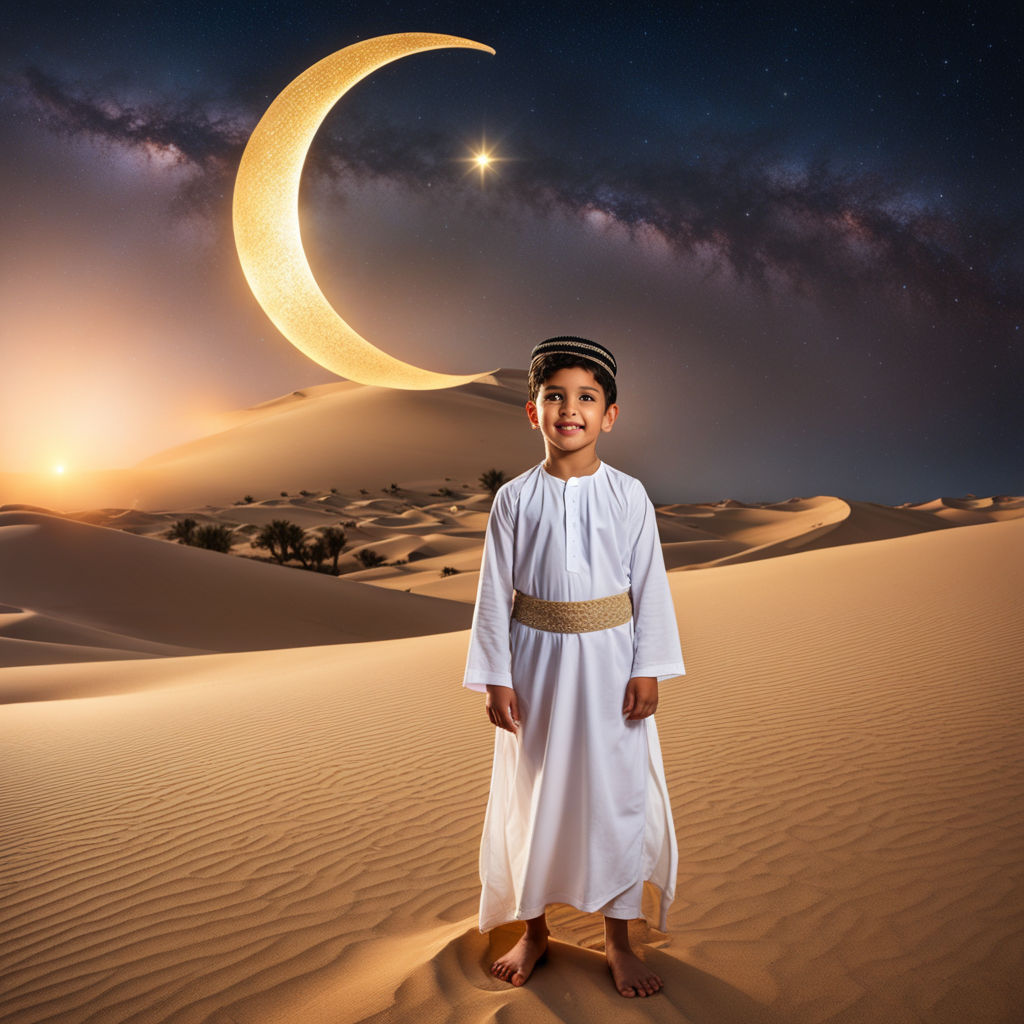 Little Arab boy dressed in traditional Arabic outfit by Keira - Playground