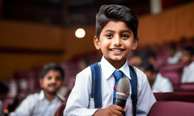 Class 8 indian city student with school uniform single boy w... by ...