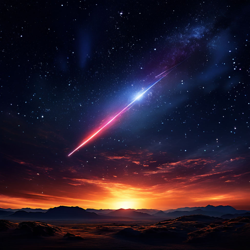 Meteor streaking across a night sky filled with stars by Burak Narin - Playground