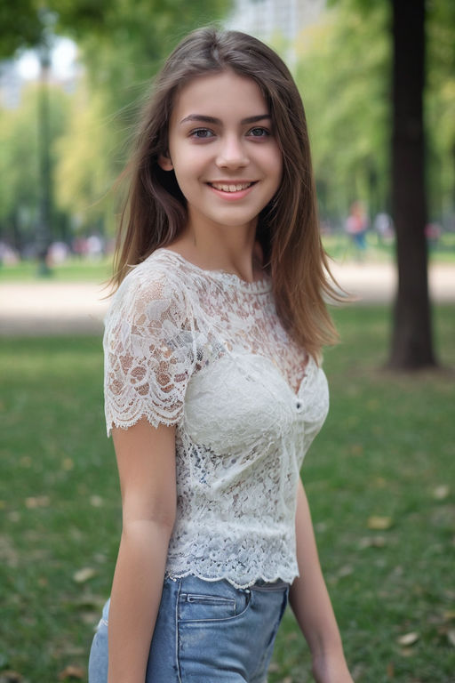 25 year old beautiful happy female in the image walking in ... by ...