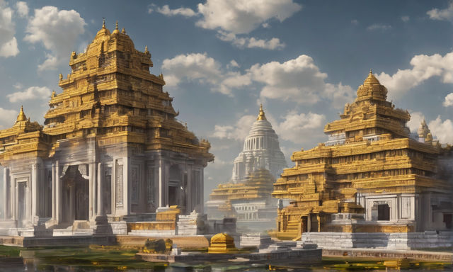 Creat an image of old temple with beautiful queen by Sushil shourya ...