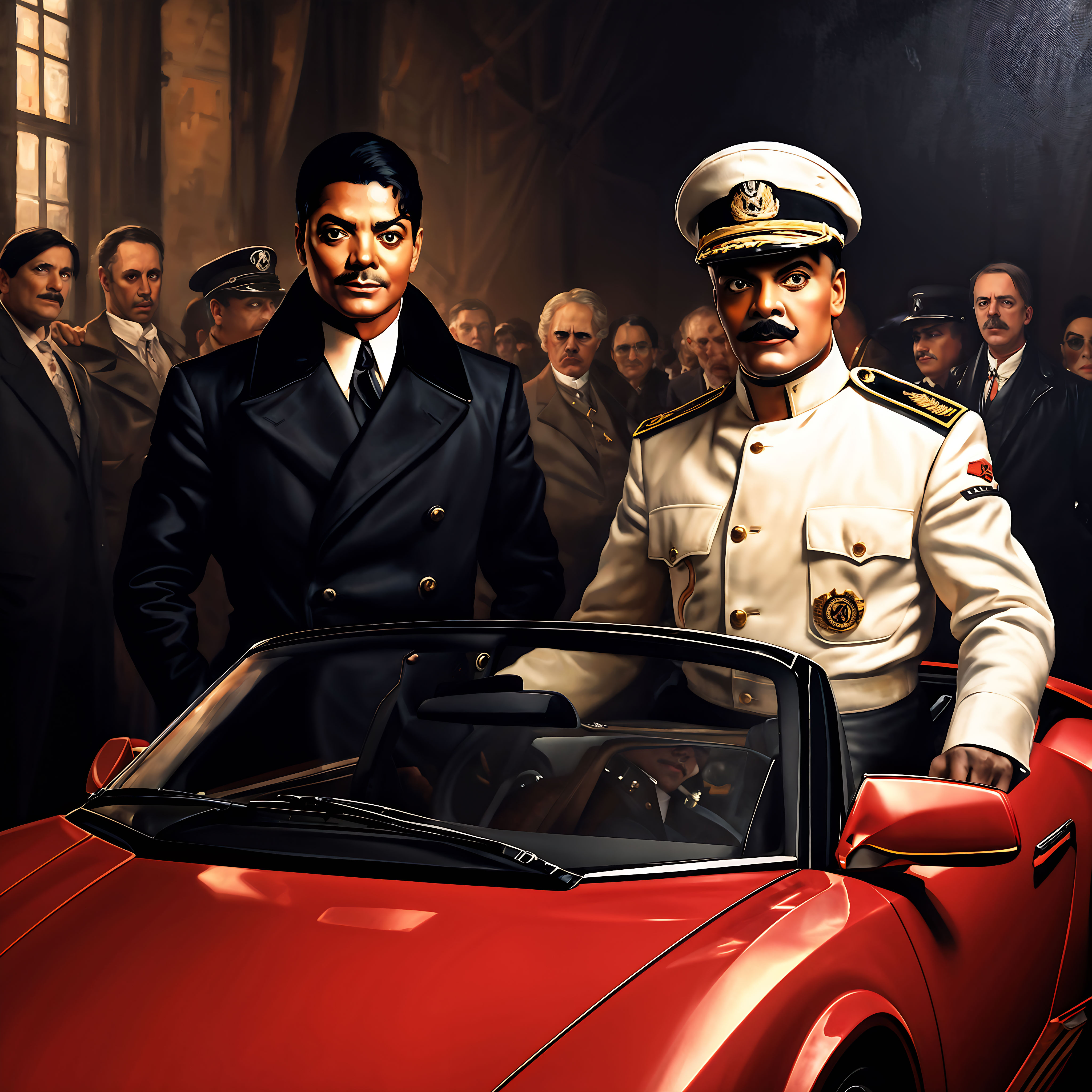 Michael Jackson and adolf hitler in a lambo by kuzy - Playground