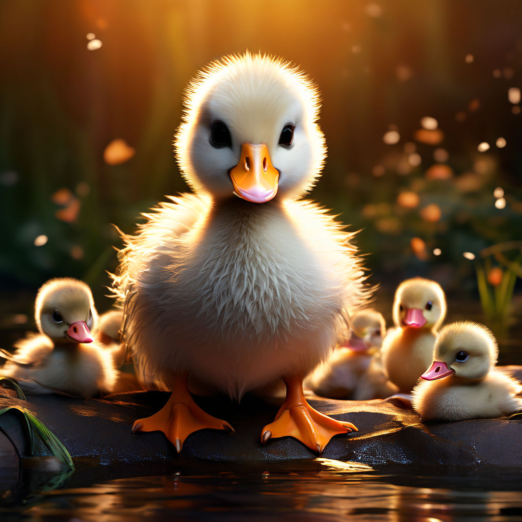 The sad ugly duckling encounters various animals Like monke... by ...