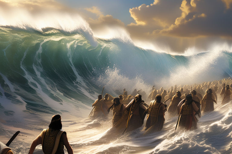 The People of Israel crossing the Red Sea with the Egyptians... by ...