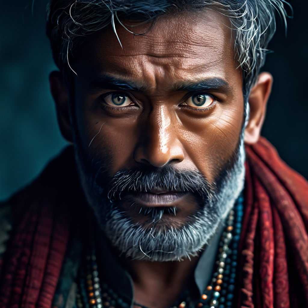 A middle class Indian man standing and is looking scared and... by ...