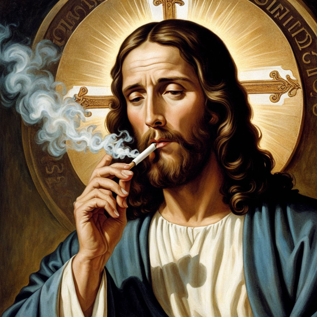 A hard photo of jesus christ smoking a joint by 0-7 - Playground