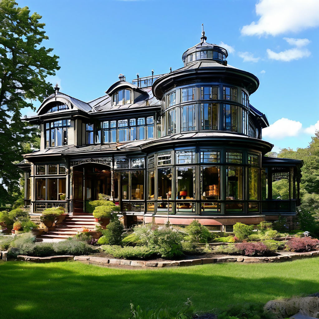 House Victorian octagon corner turret square corner mansard ... by Jac ...