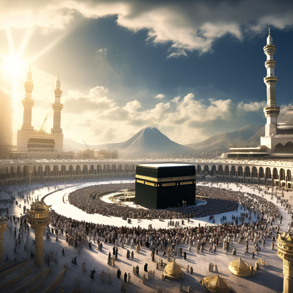 Image of the Kaaba with the Prophet Muhammad performing tawa... by BANG ...