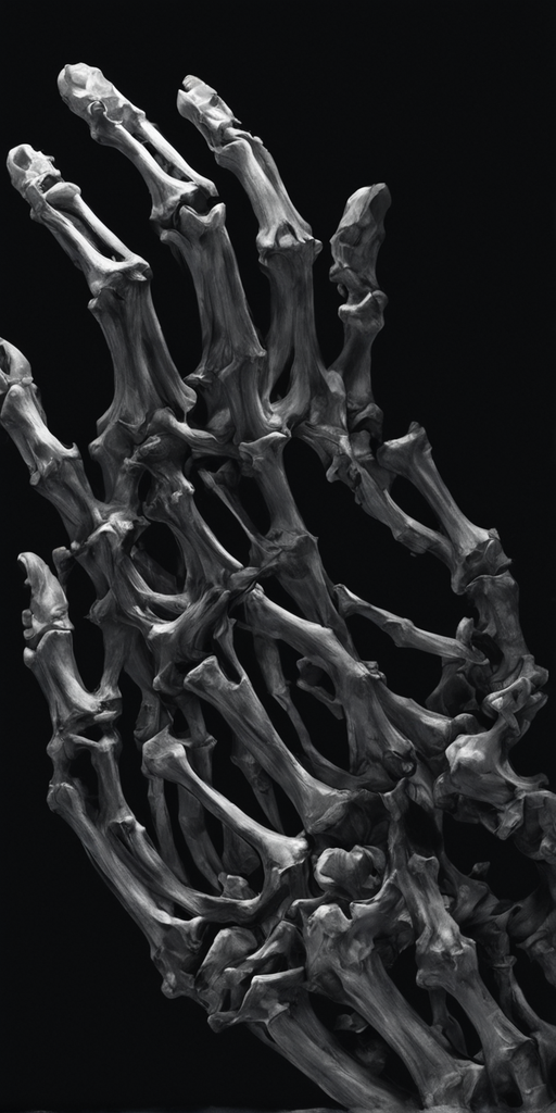 Skeleton hand captured from the back with a dynamic perspect... by ...