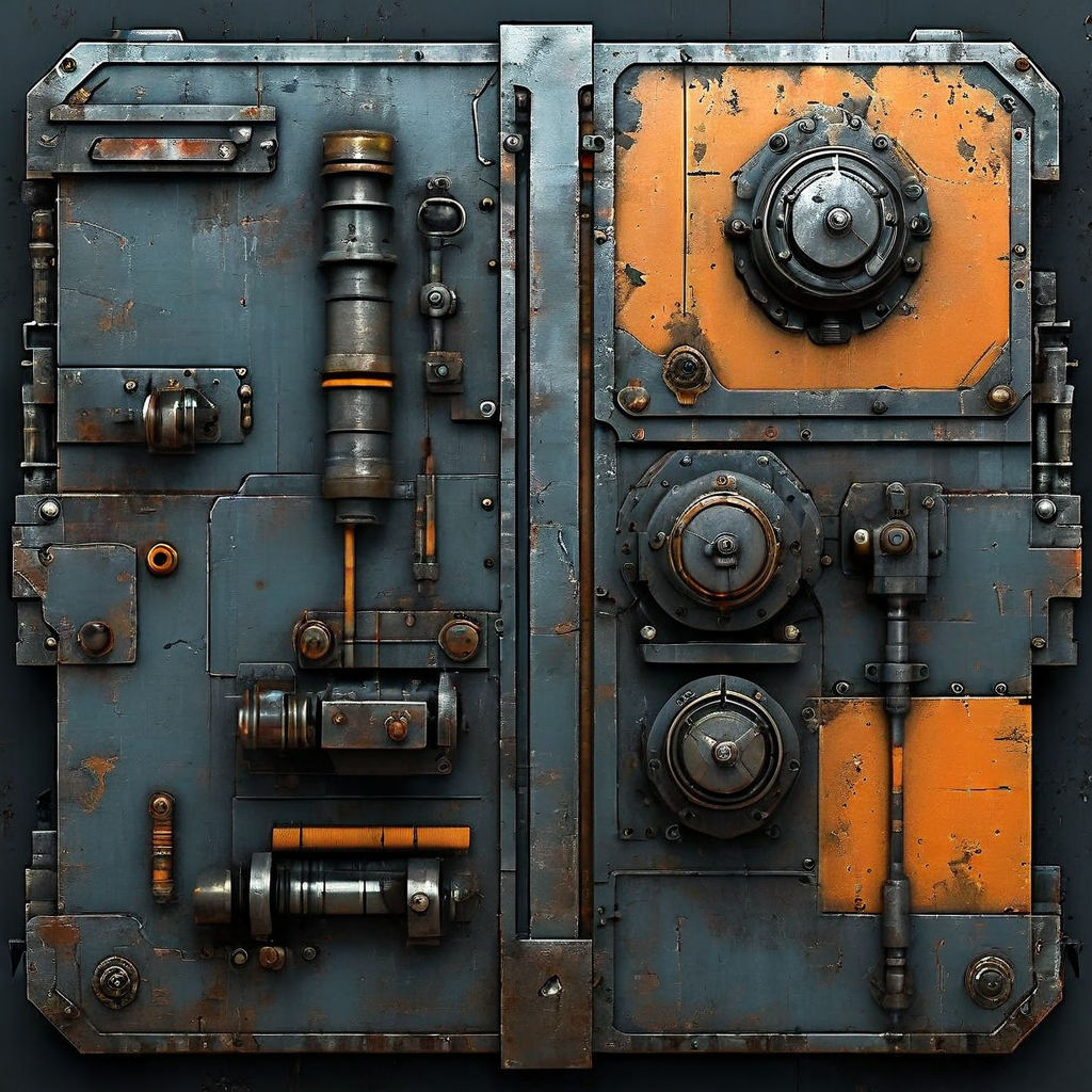 Texture map of industrial machinery with slight sci-fi eleme... by Tim ...