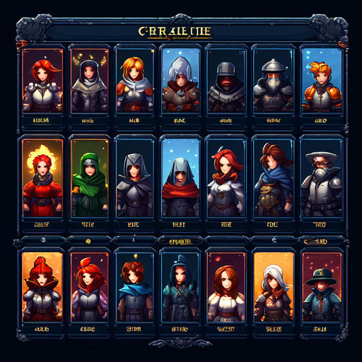 Charater selection screen by Gakiischi - Playground