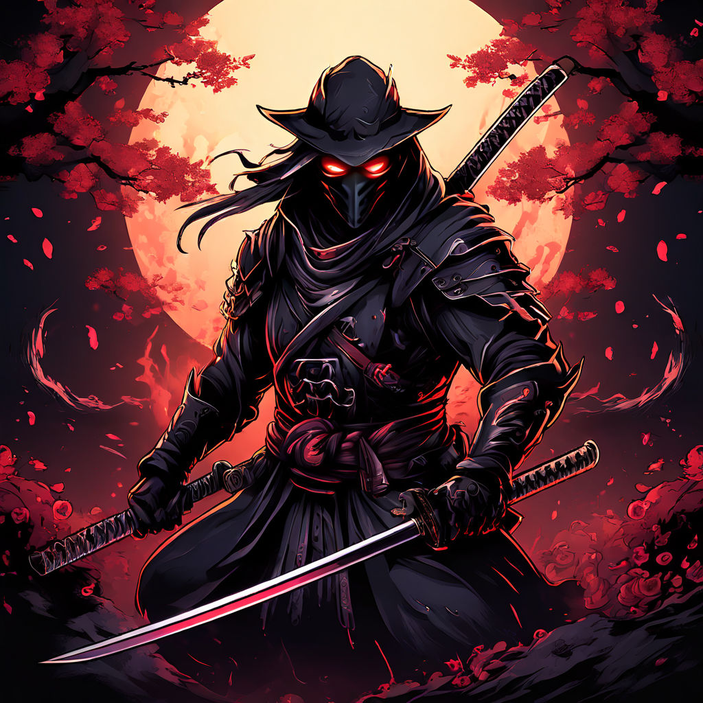 An demon ninja holding Masamune-Katana in anime style by Luca Negura ...