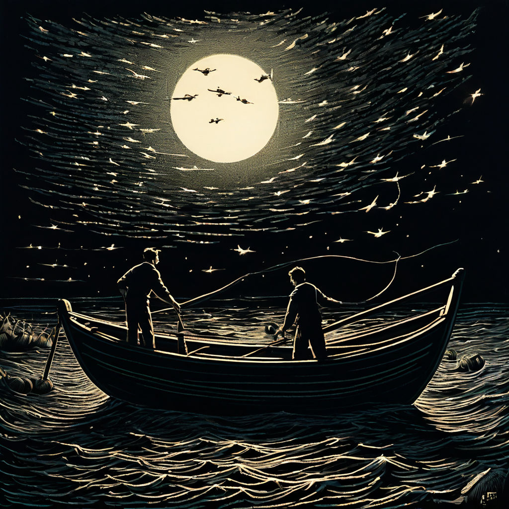 Peter is throwing a net into the deep sea by 한유진 - Playground