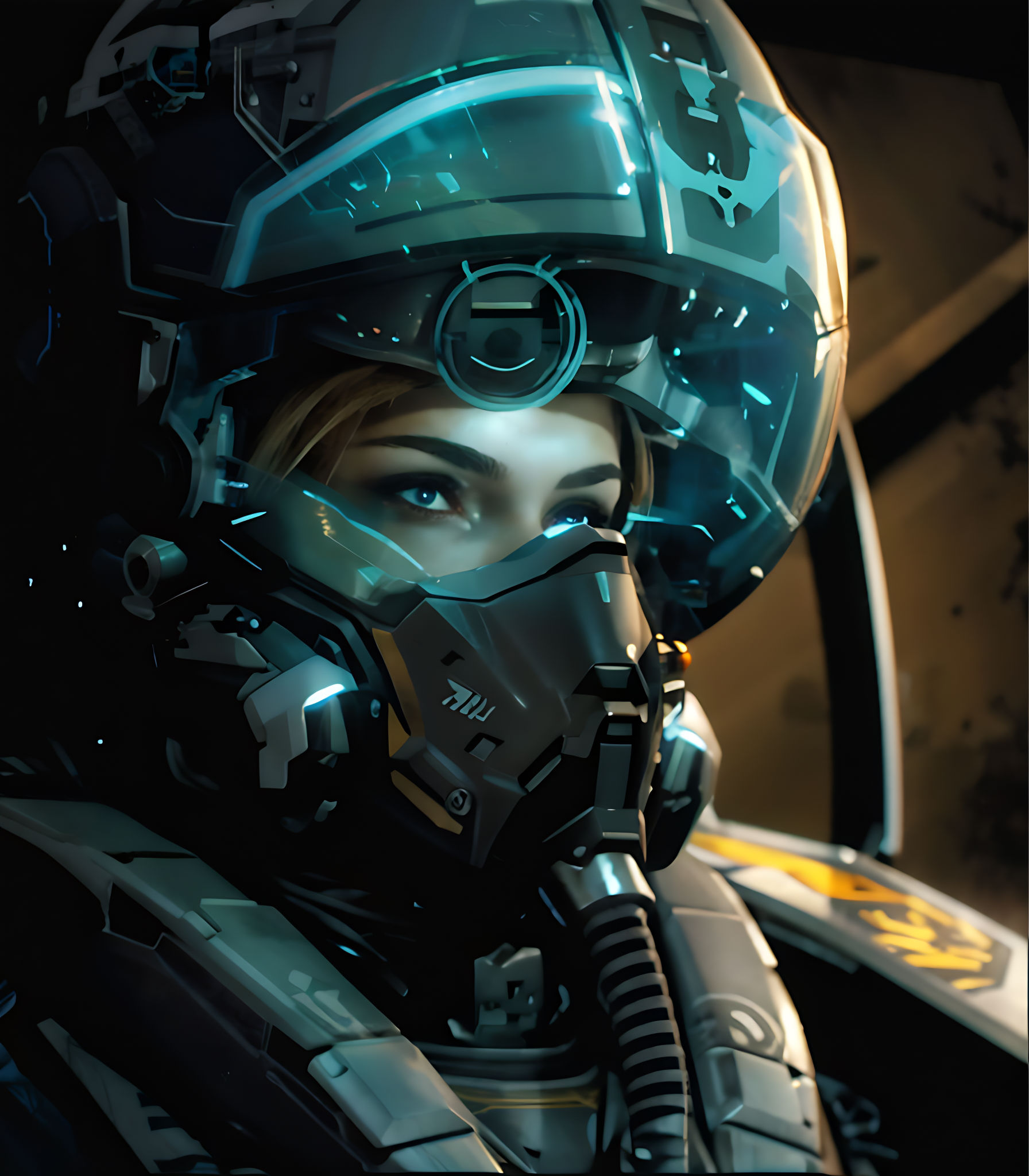 Starcraft valkyrie pilot lateral headshot by Leni - Playground