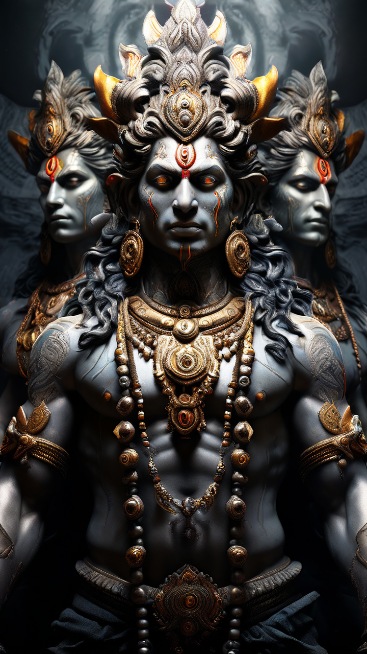 God brahma with four heads of hinduism by Nathan Arantes - Playground